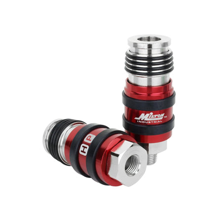 2 In ONE Universal Safety Exhaust Industrial Coupler, 1/4" NPT x 3/8"