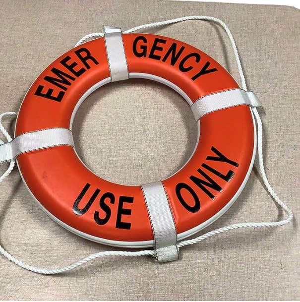 Emergency Use Only USCG Solid Foam 24 Inch Life Ring - Orange