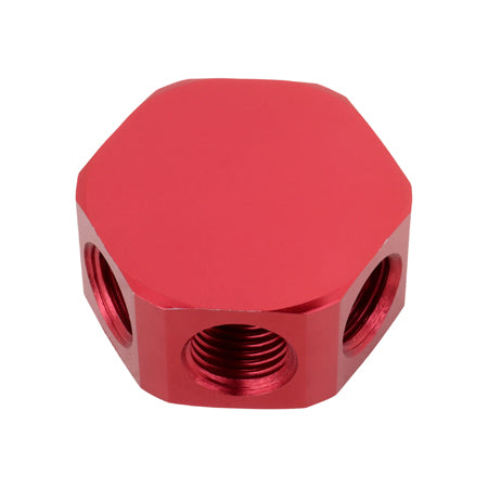 3-Way Air Manifold, 3/8" FNPT inlet/outlet Aluminum Industrial Flat He