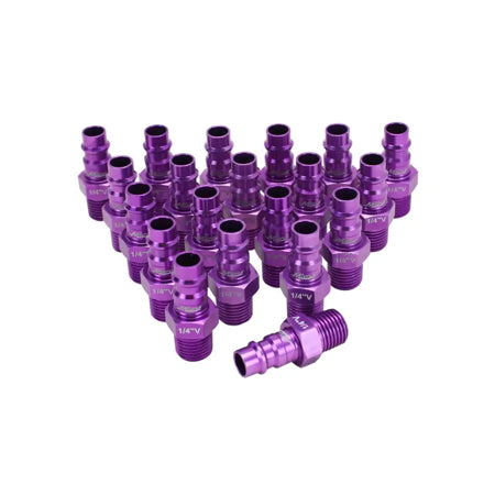 COLORFIT® HIGHFLOWPRO® Plugs (V-Style, Purple) - 1/4" NPT (Box of 20)