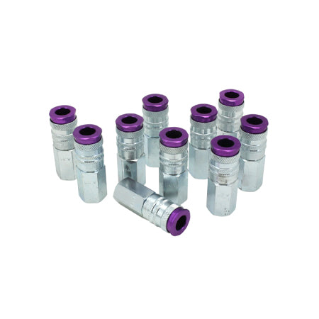 COLORFIT® HIGHFLOWPRO® Couplers (V-Style, Purple) - 1/4" NPT Female (B