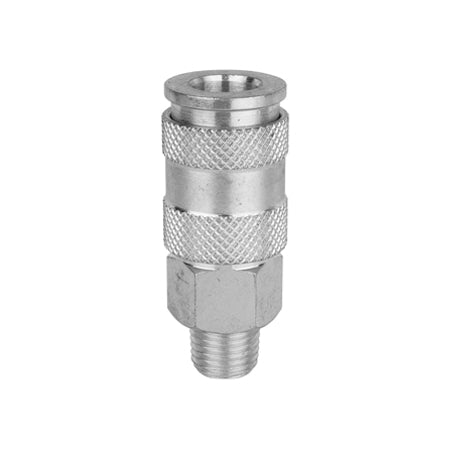 1/4" MNPT High Flow (V-Style) Quick-Connect Steel Coupler