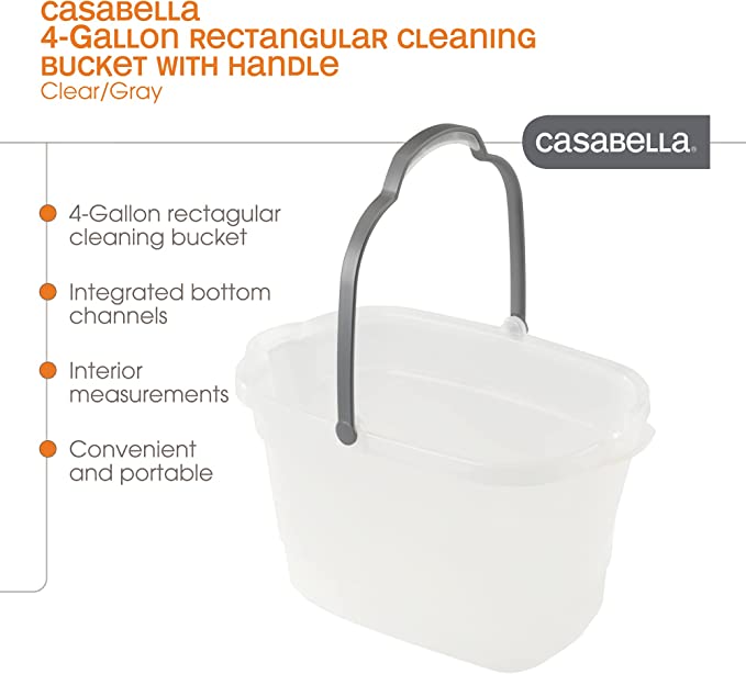 Plastic Rectangular Cleaning Bucket with Handle