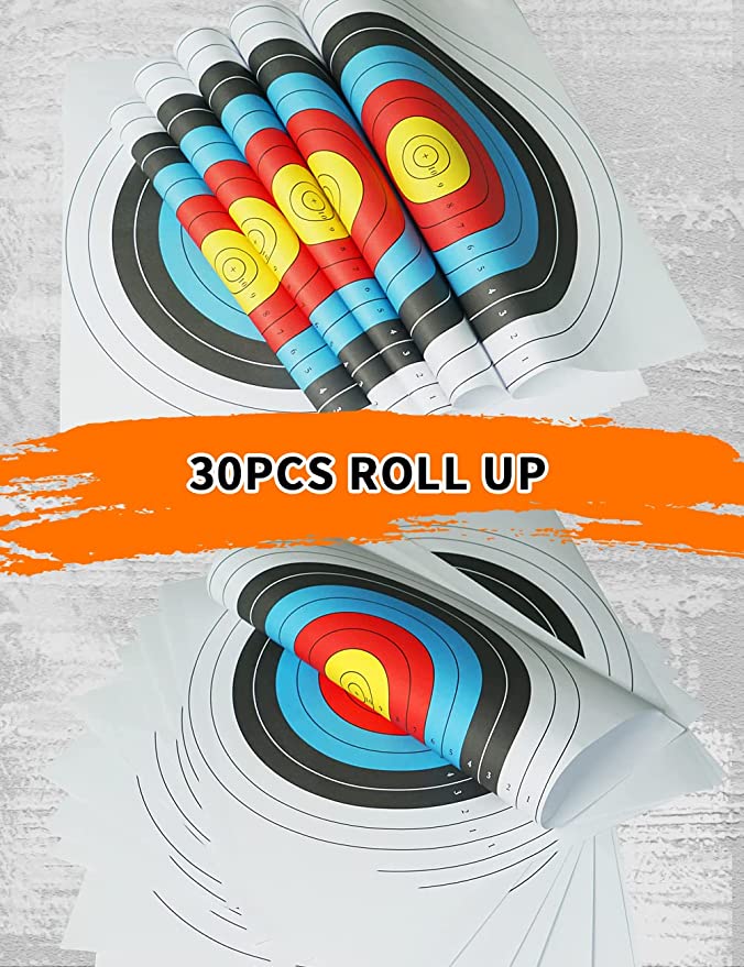 30pcs Targets Paper Standard Archery 40cm 10 Ring Bow and Arrow Target